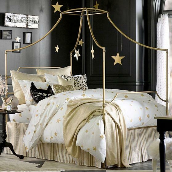 Pottery Barn | Bedding | Pottery Barn Emily Meritt Golden Stars Duvet ...